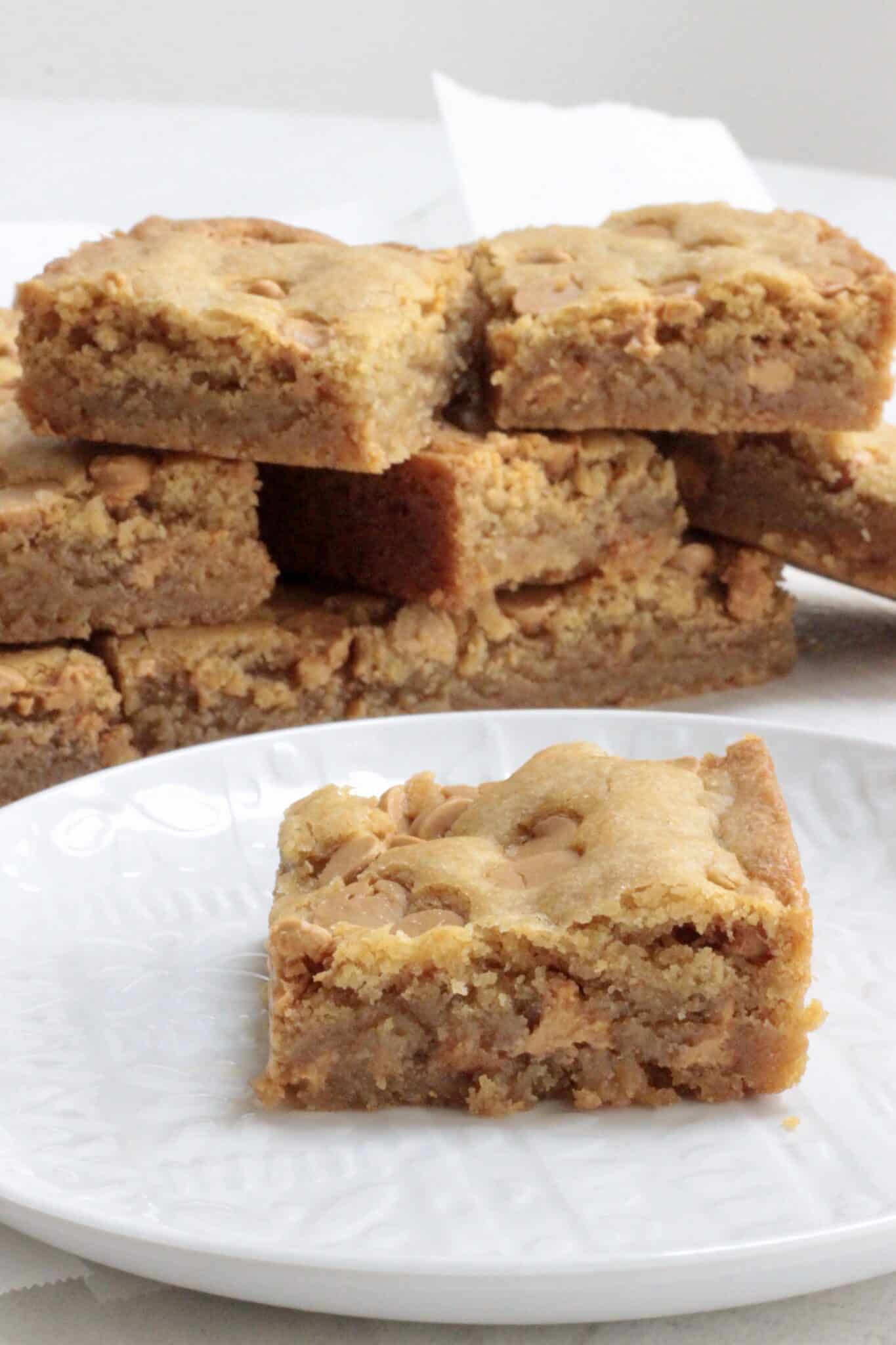 The Best Butterscotch Blondies Recipe - Through My Front Porch